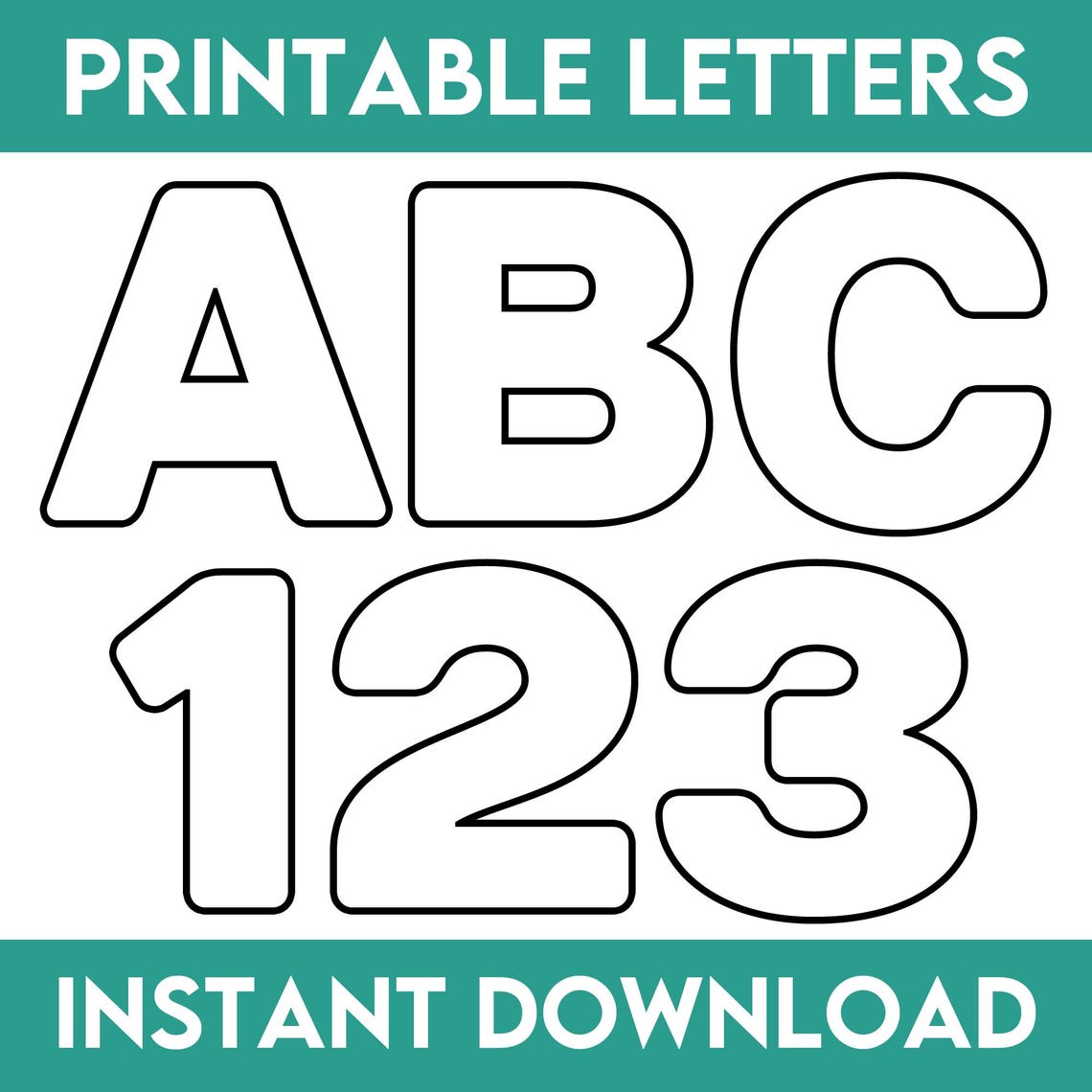 Large Printable Letters and Numbers | Bulletin Board Letters | Digital ...