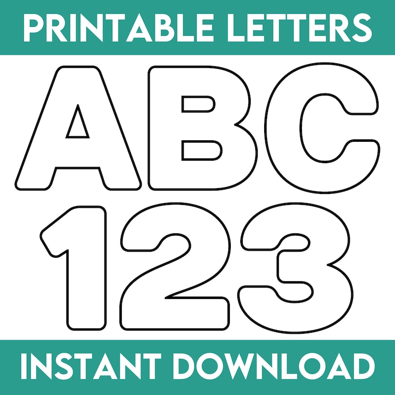 Large Printable Letters and Numbers | Bulletin Board Letters | Digital ...