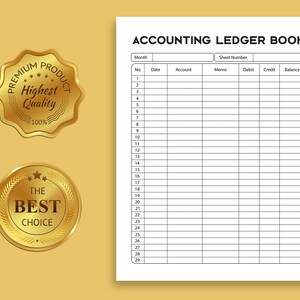 Printable Accounting Ledger Book for Bookkeeping, Accounting Ledger Log ...