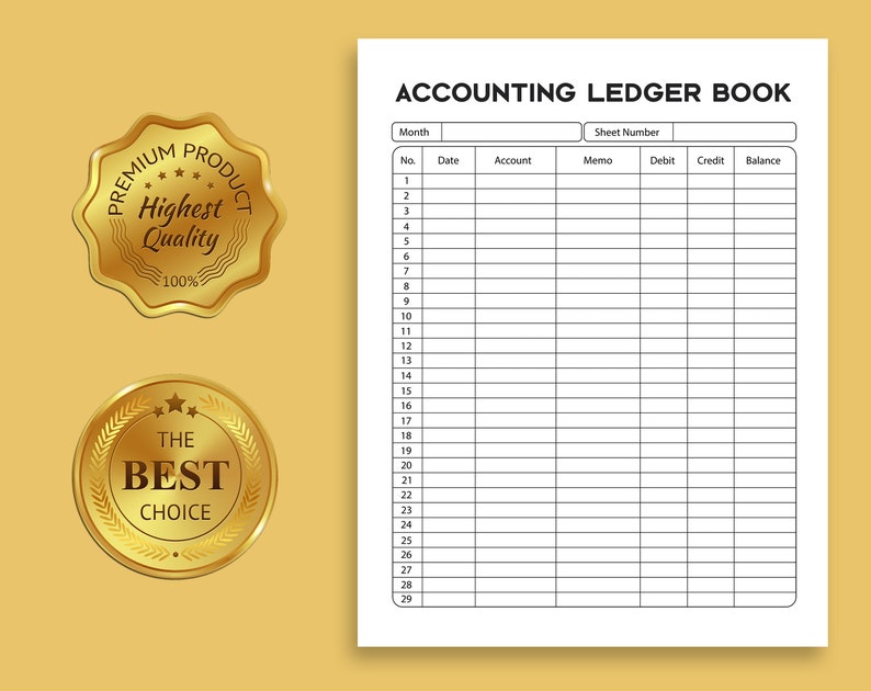 Printable Accounting Ledger Book for Bookkeeping, Accounting Ledger Log ...