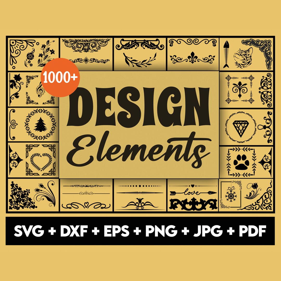 Decorative Elements Svg, Design Elements Svg Bundle, Svg Files for ...
