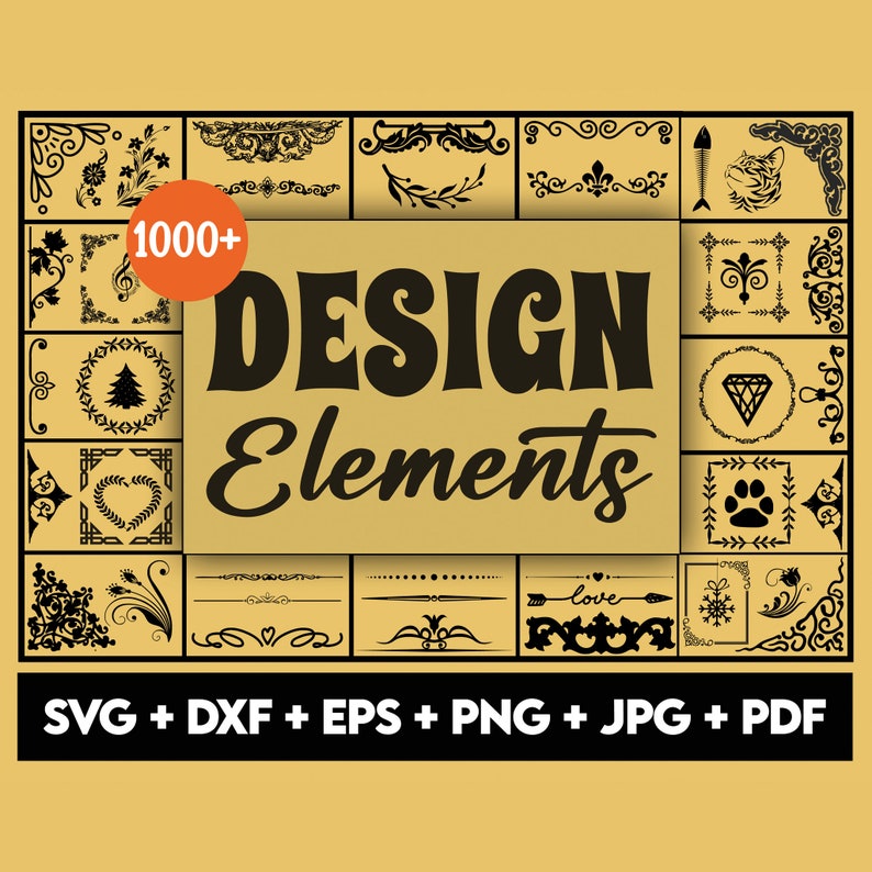 Decorative Elements Svg, Design Elements Svg Bundle, Svg Files for ...
