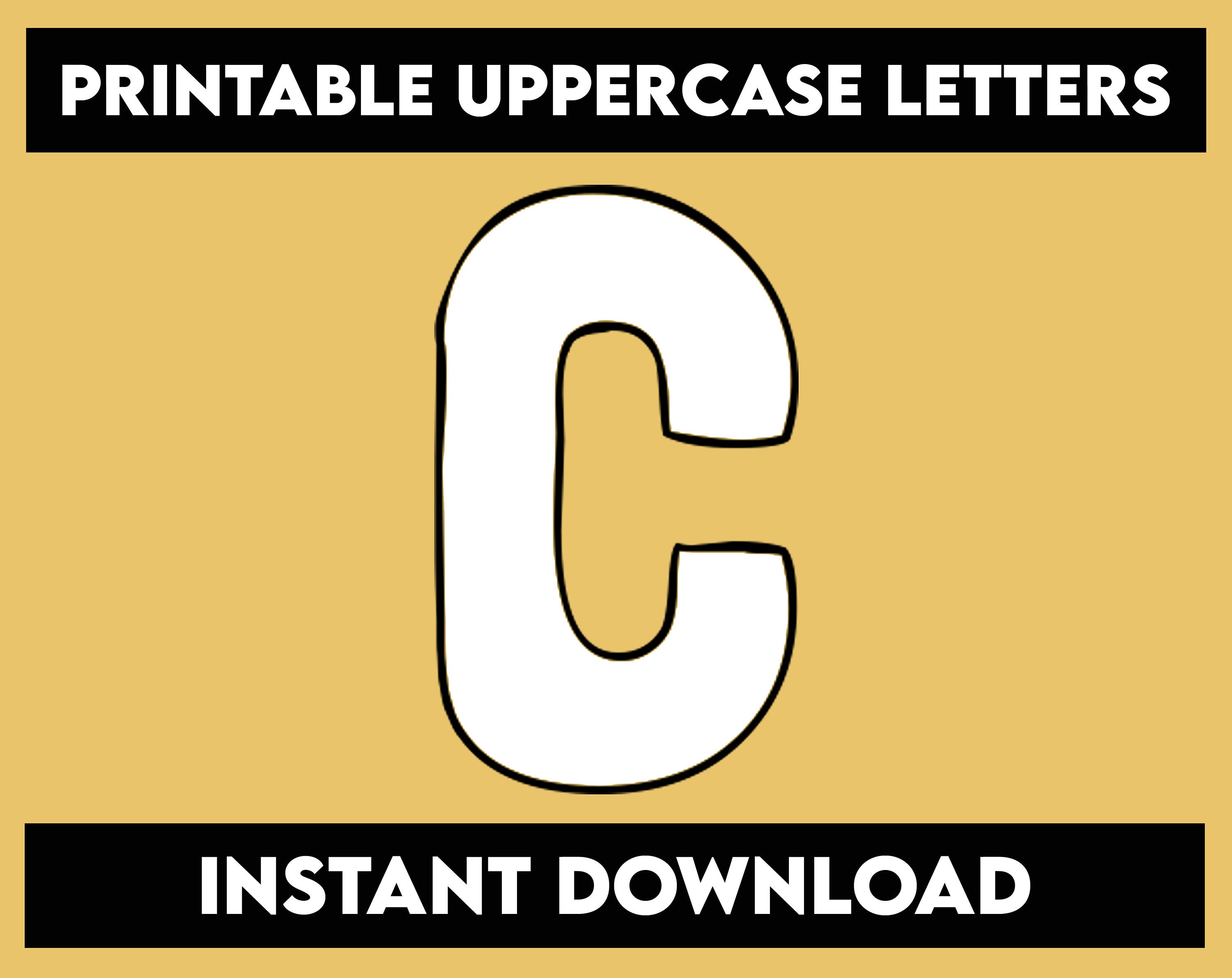 Printable Bulletin Board Letters, Printable Uppercase Letters, Outline ...