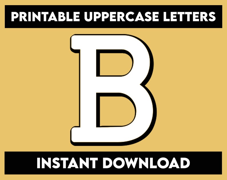 Printable Uppercase Letters, Bulletin Board Letters, Printable Alphabet ...