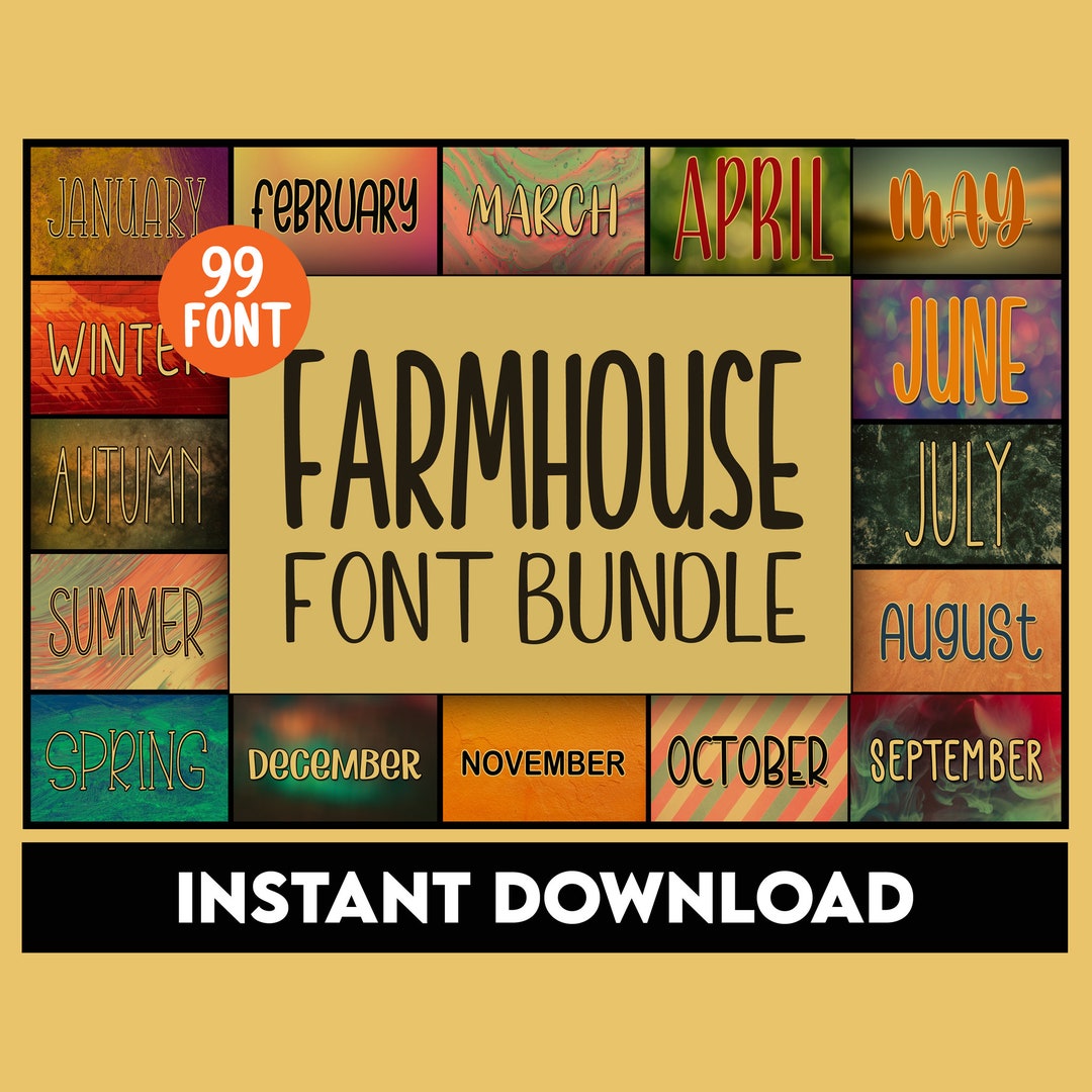 Farmhouse Font Bundle Farmhouse Fonts Fonts for Crafters - Etsy