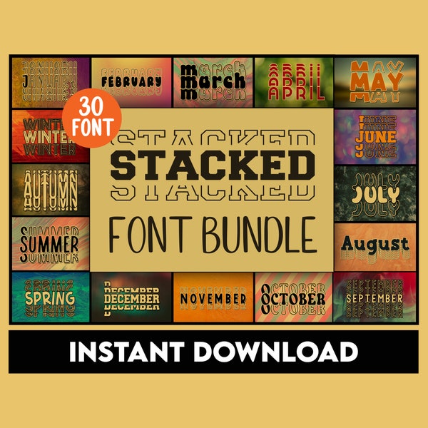 Stacked Font - Etsy