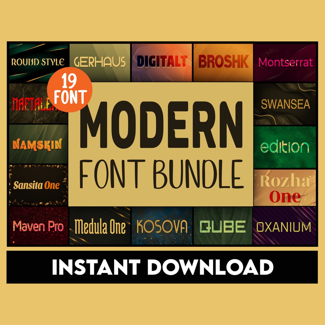 Modern Font Bundle, Classy Font Collection, Modern Font for Procreate ...