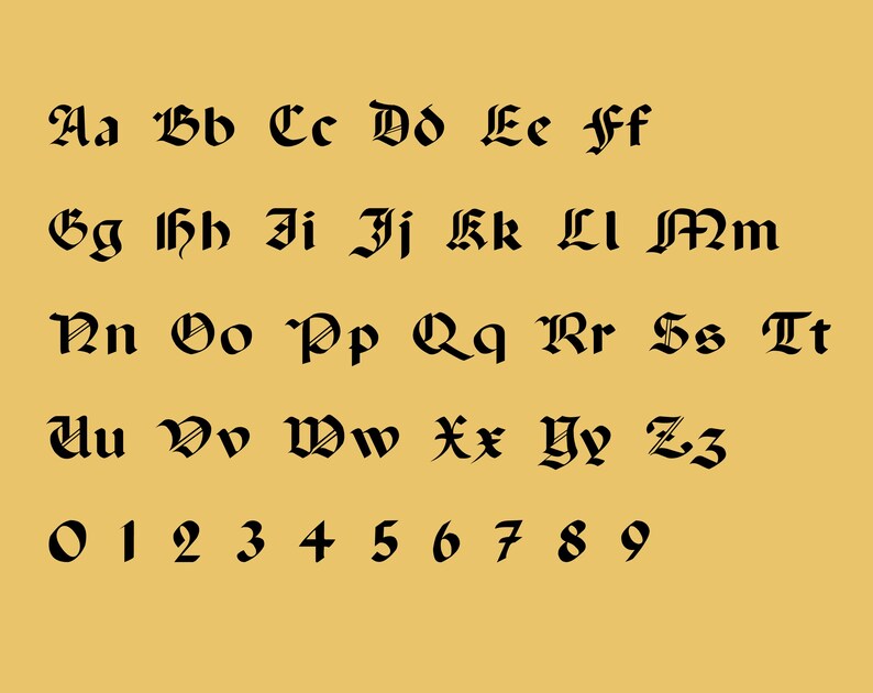Old English Font: Classic Alphabet (TTF Digital Download) - Etsy