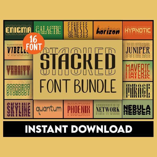 Stacked Font - Etsy
