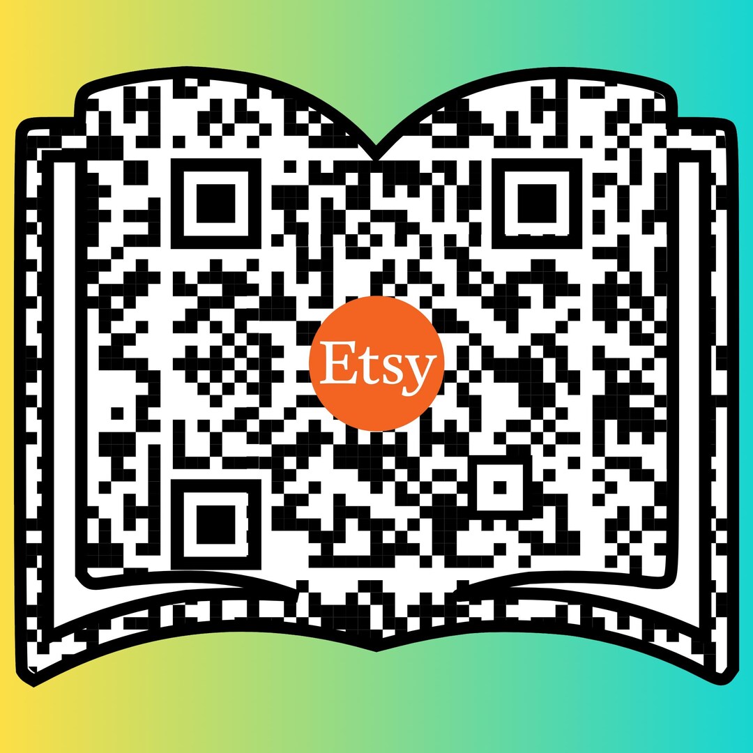 Custom QR Code in a Book Shape, Customized Qr Code Generator, Digital ...