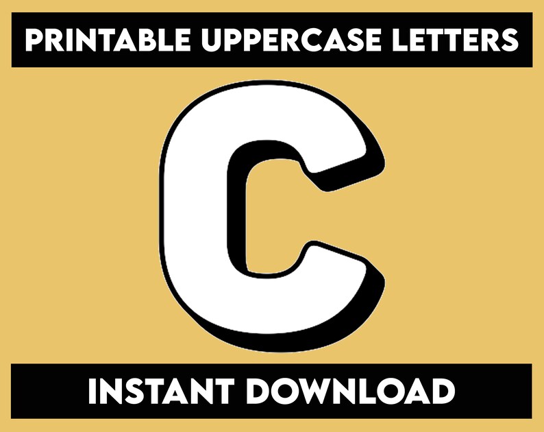 Printable Uppercase Letters, Bulletin Board Letters, Bulletin Board ...