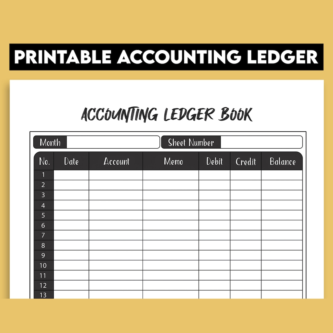 Printable Accounting Ledger Book for Bookkeeping, Accounting Ledger Log ...