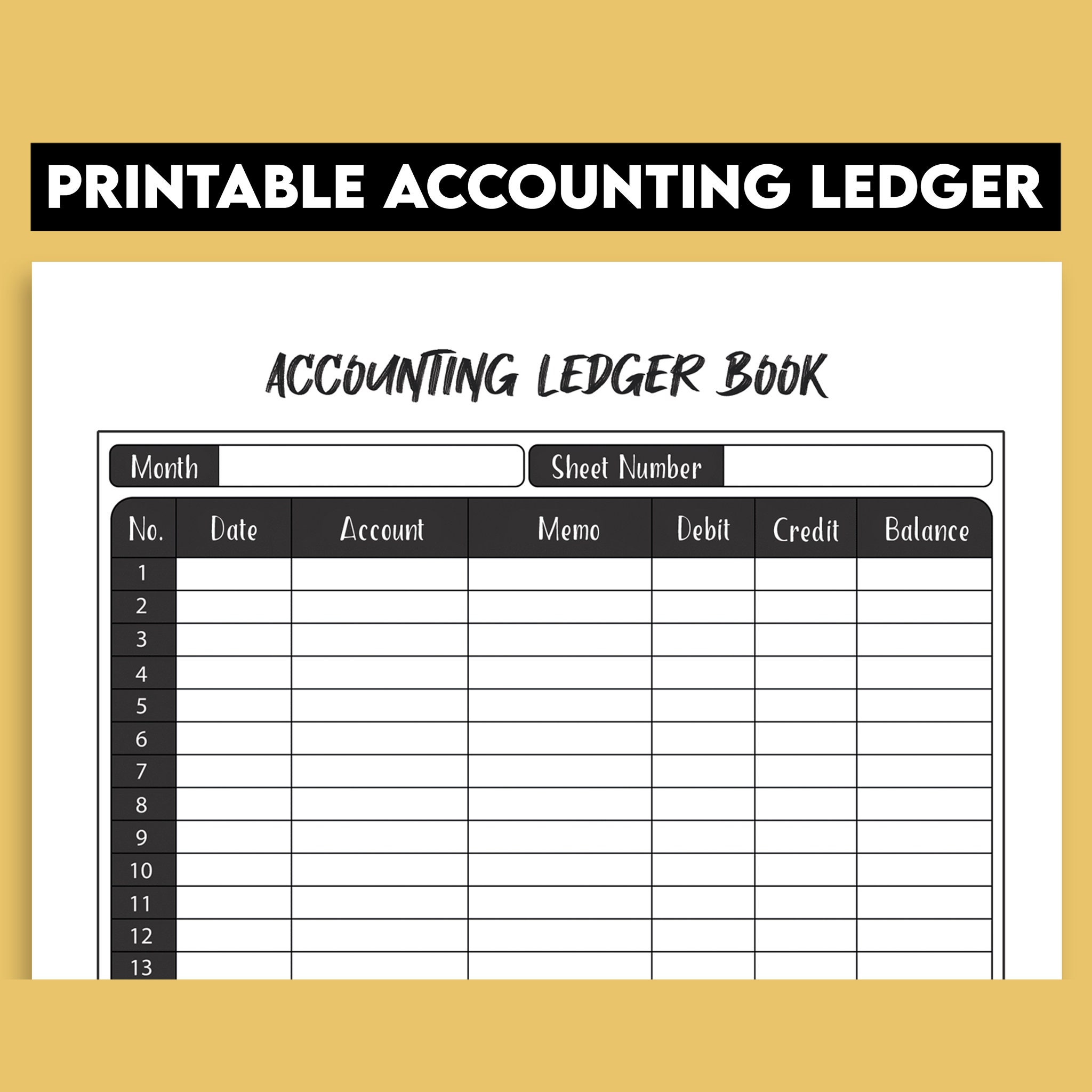Printable Accounting Ledger Book for Bookkeeping, Accounting Ledger Log ...
