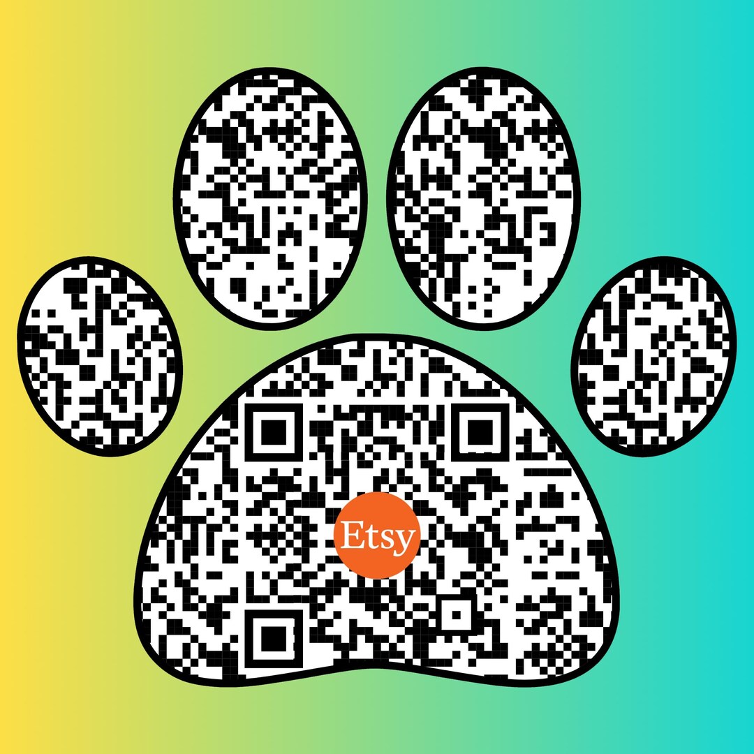 Custom Paw Shape QR Code: Scannable Digital Code (PNG File) - Etsy