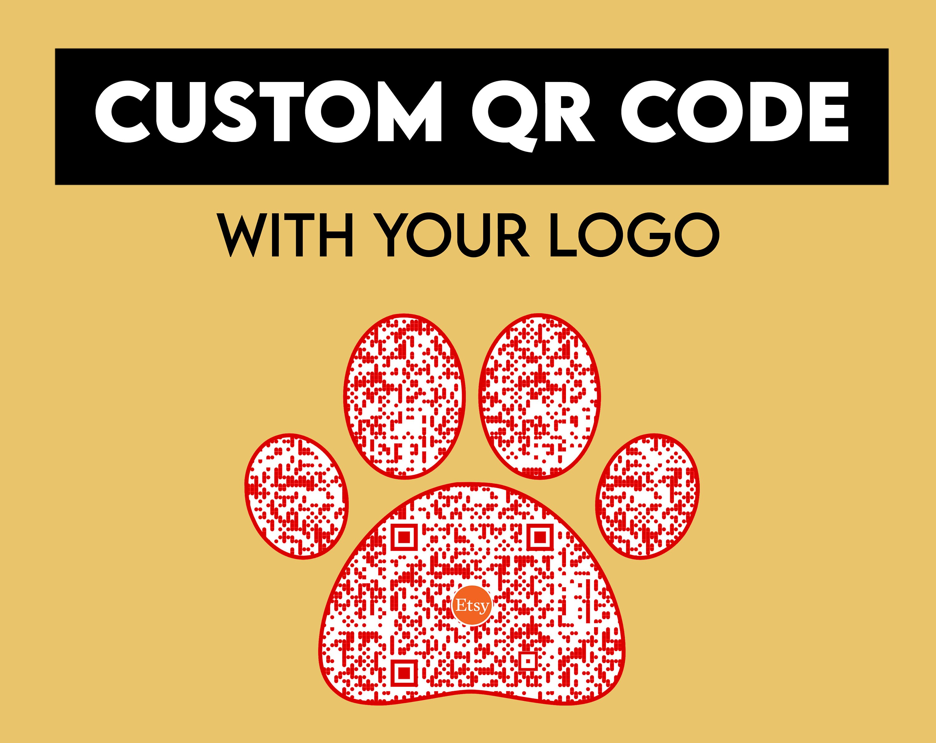Custom QR Code in a Paw Shape, Customized Qr Code Generator, Digital Qr ...