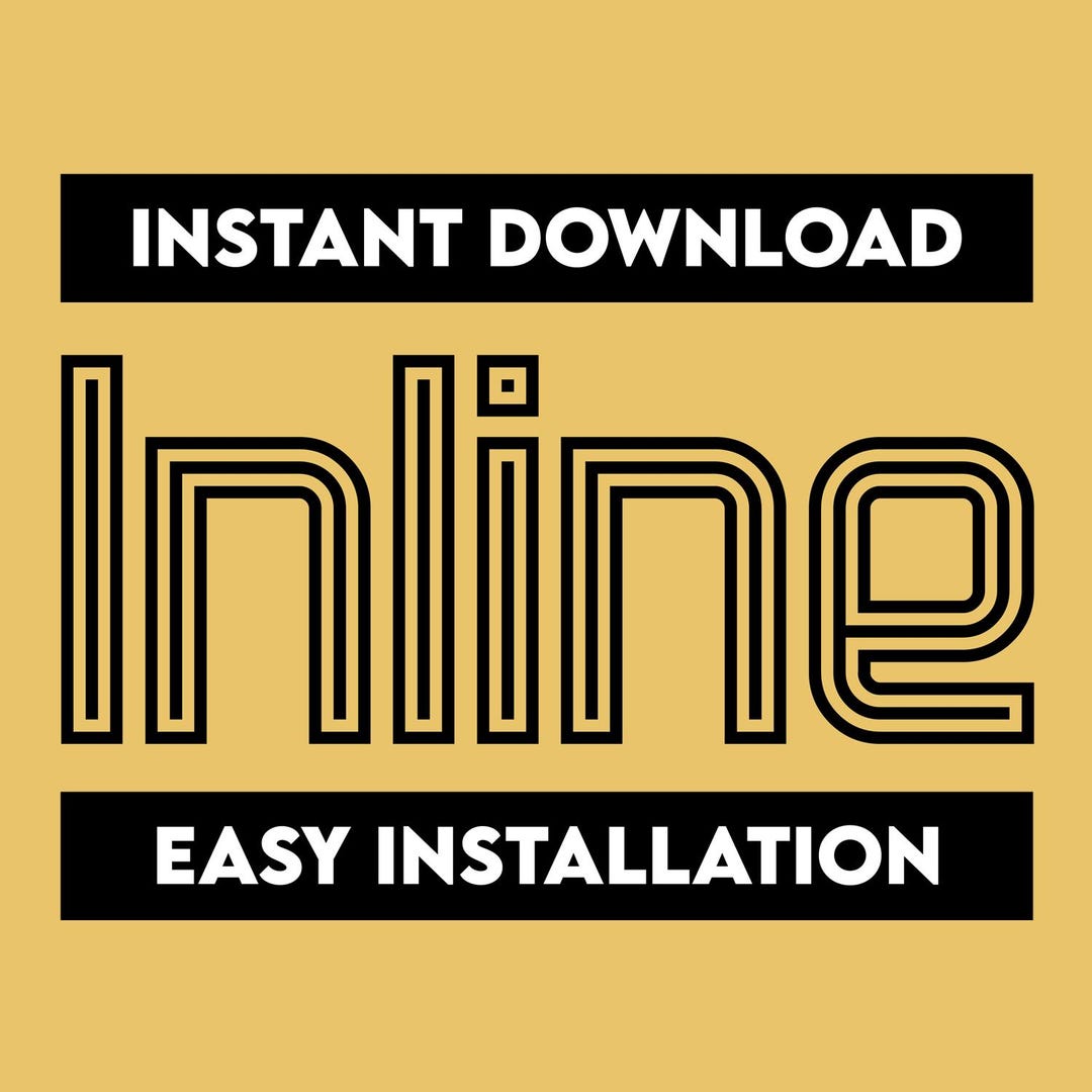 Inline Font, Inline Letters, Inline Alphabet, Inline Text, Cricut Font ...