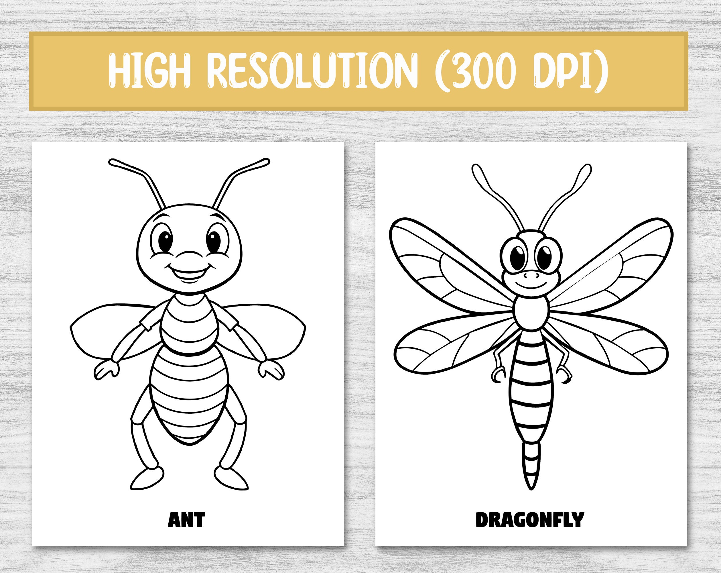 Printable Cute Insects Coloring Pages for Kids Toddlers, Preschoolers ...