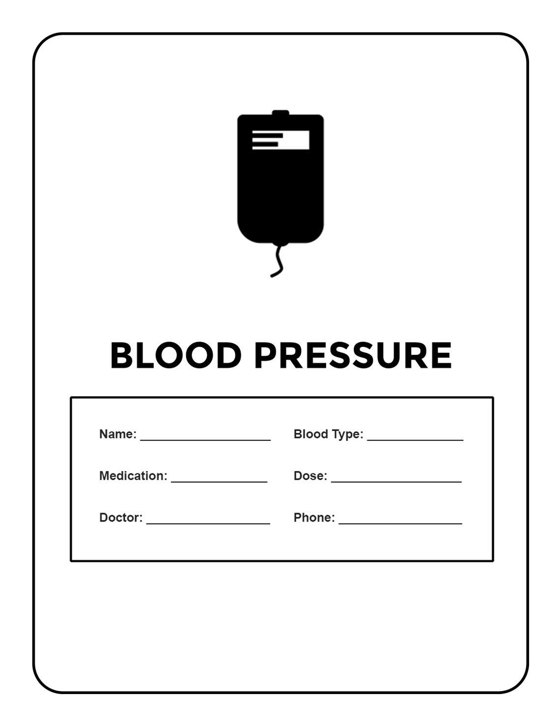 Daily Blood Pressure Sheet PDF | High Blood Pressure Log Book Printable ...