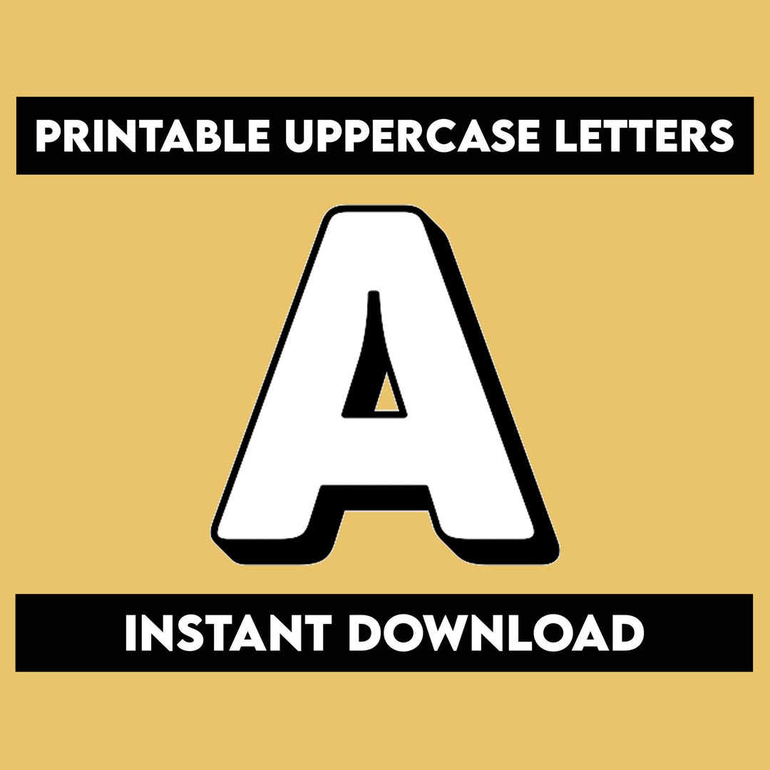 Printable Uppercase Letters, Bulletin Board Letters, Bulletin Board ...