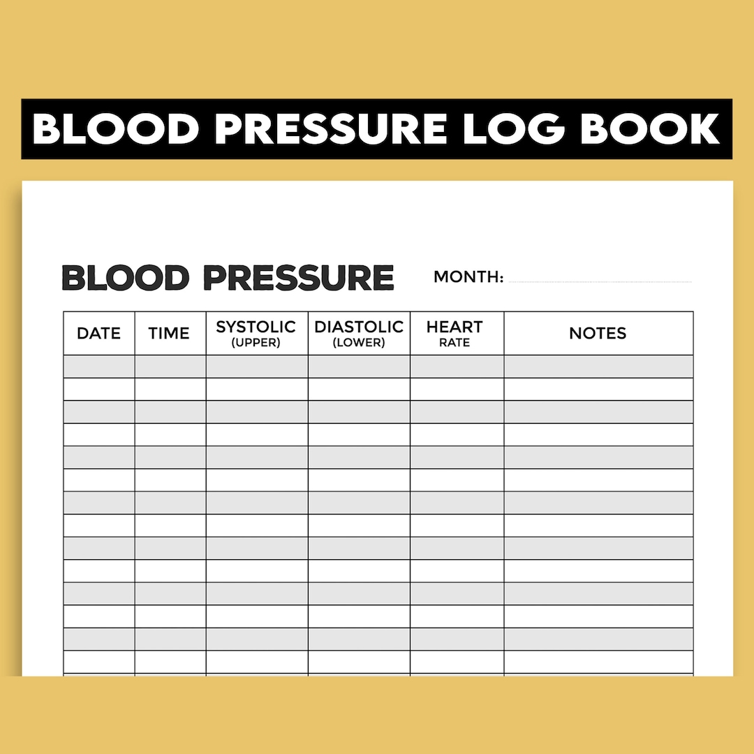 Daily Blood Pressure Sheet PDF | High Blood Pressure Log Book Printable ...