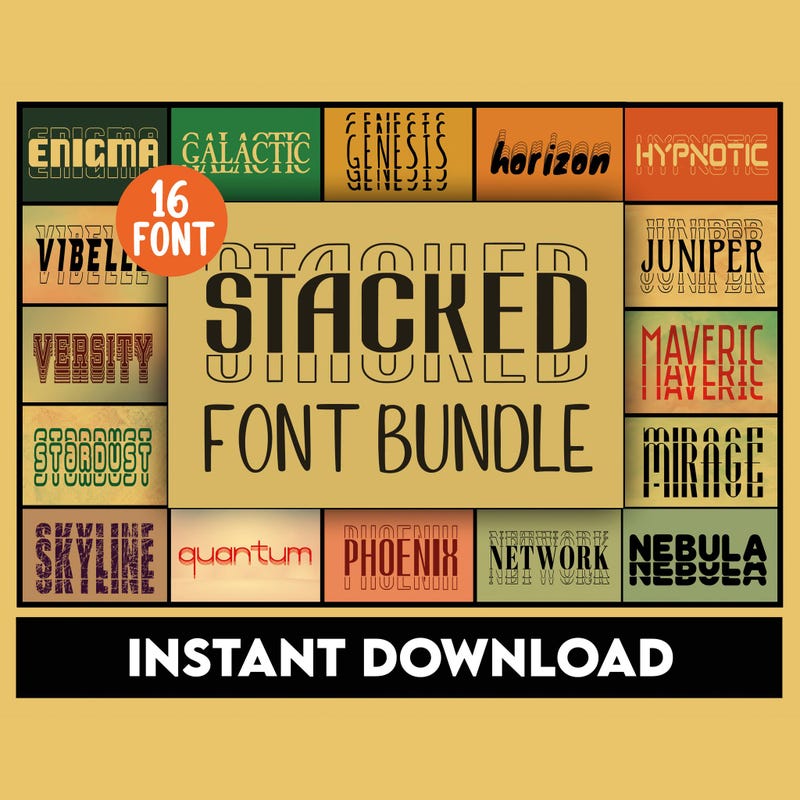 Stacked Font - Etsy