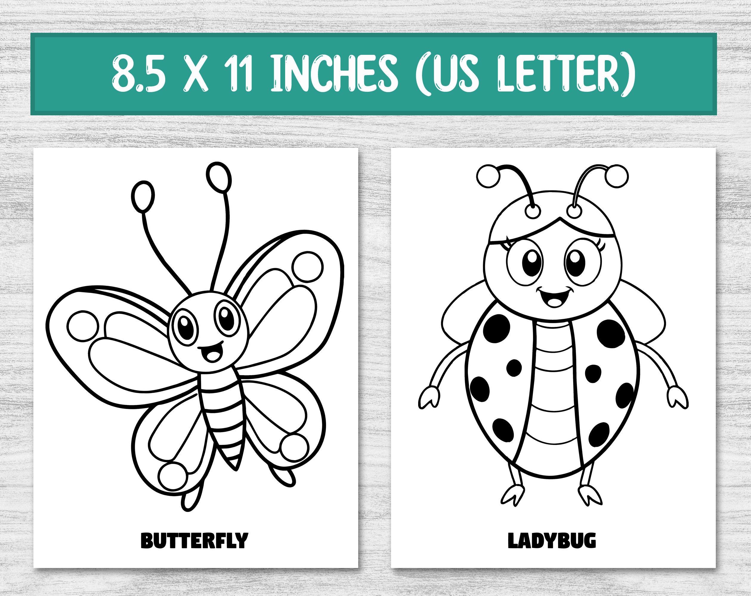 Printable Cute Insects Coloring Pages for Kids Toddlers, Preschoolers ...