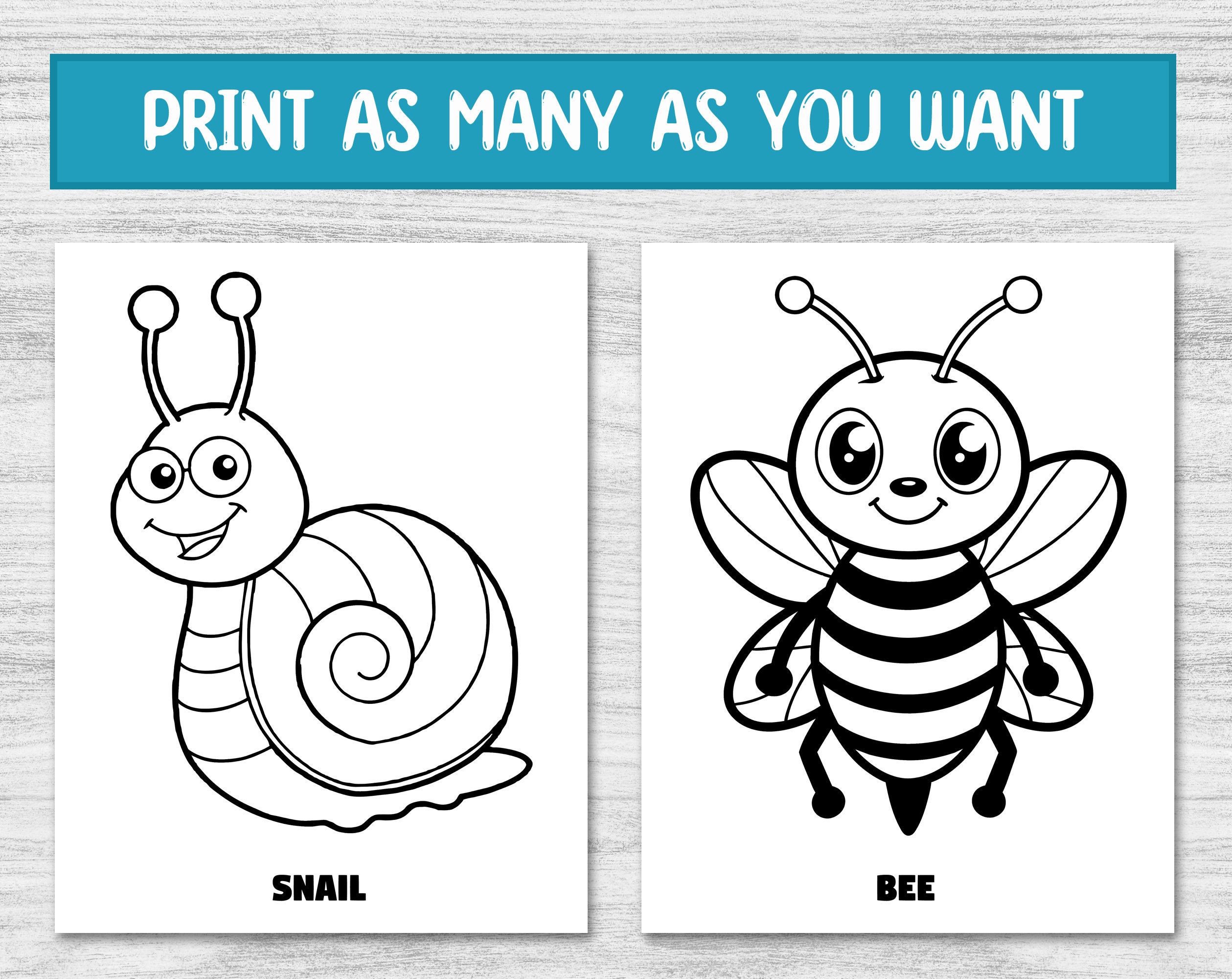 Printable Cute Insects Coloring Pages for Kids Toddlers, Preschoolers ...