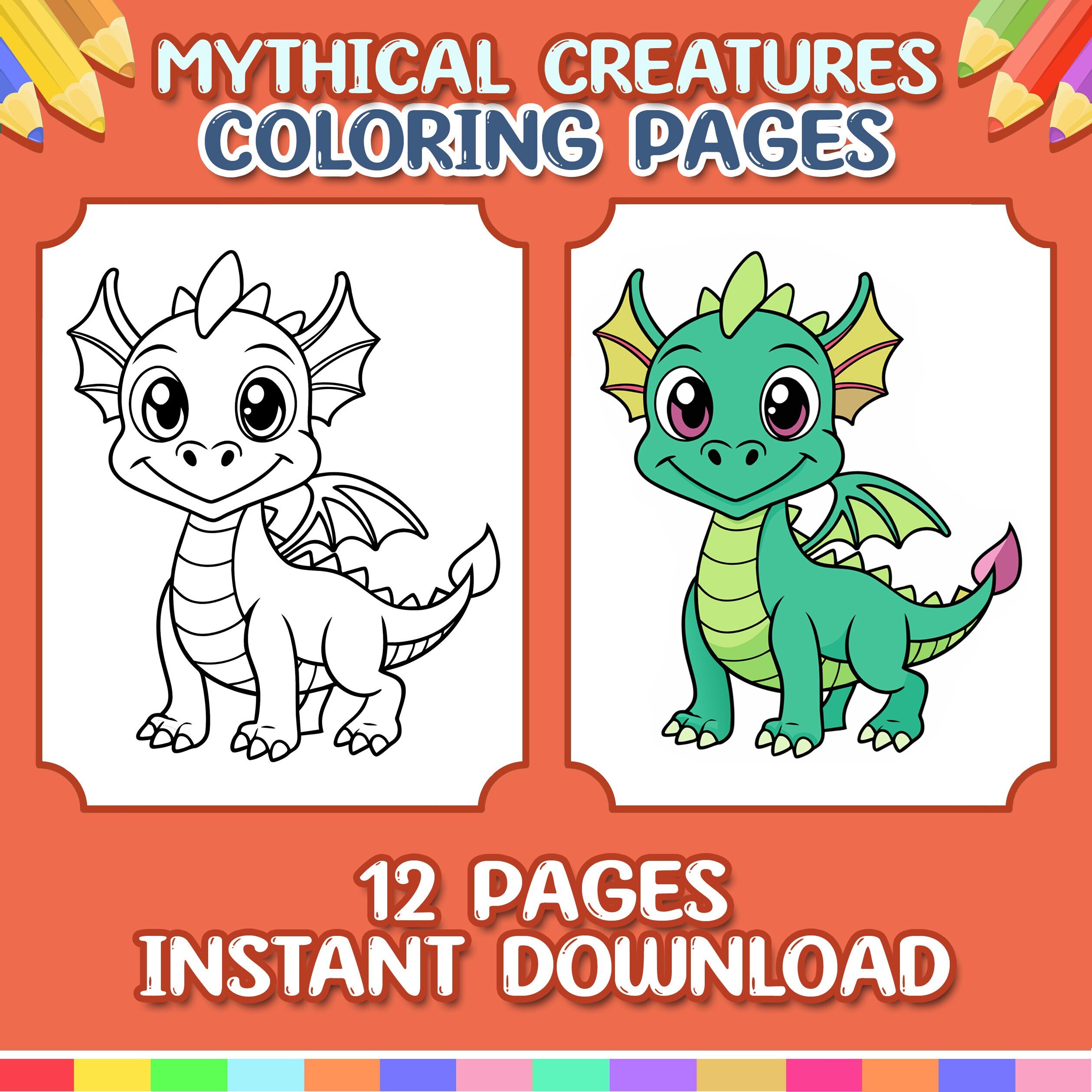 Printable Mythical Creatures Coloring Pages for Kids Toddlers ...