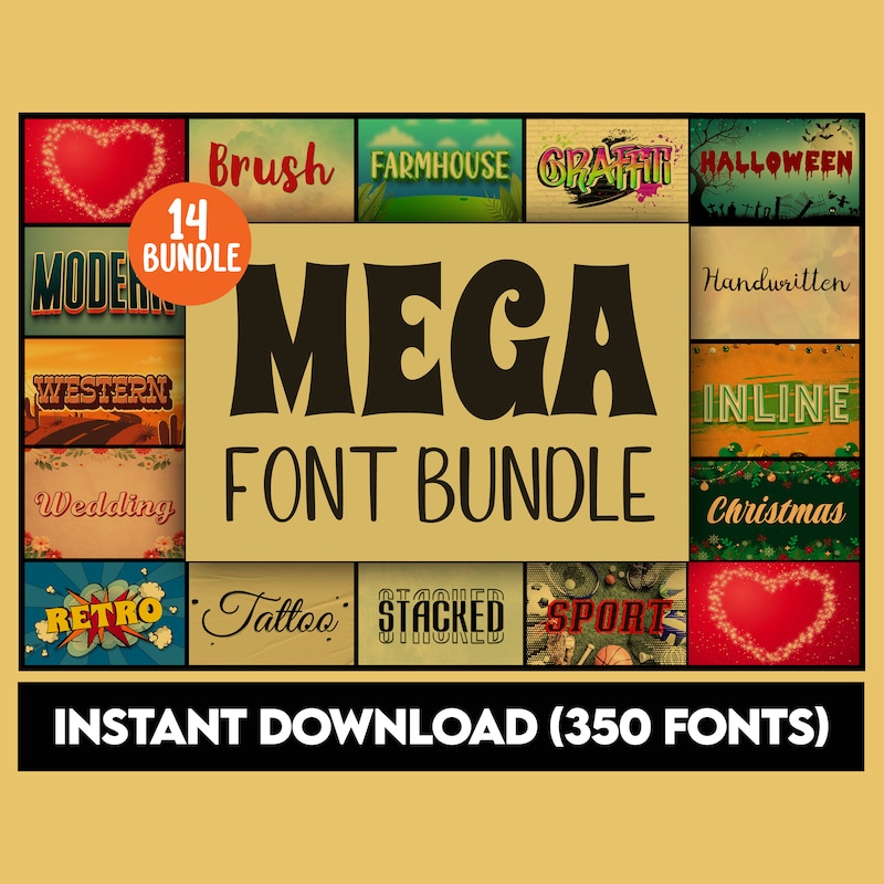 Font Bundle - Etsy