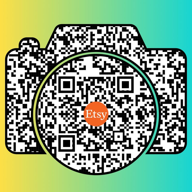 Custom QR Code in a Camera Shape, Customized Qr Code Generator, Digital ...