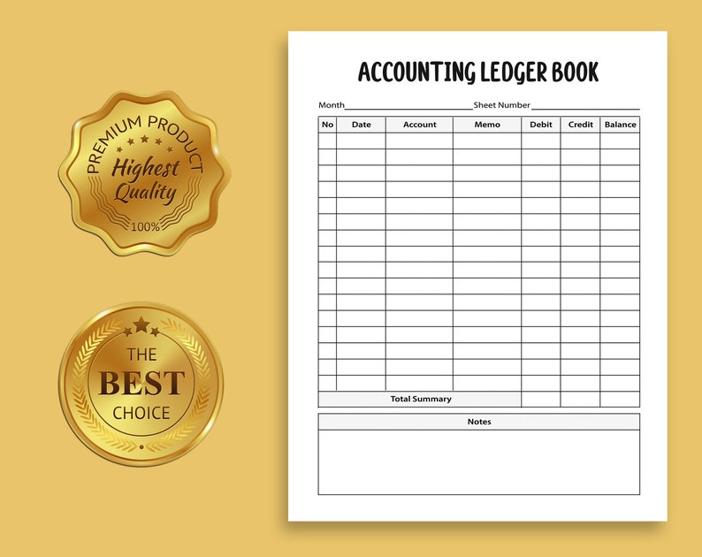 Printable Accounting Ledger Book: Income and Expense Tracker (PDF) - Etsy