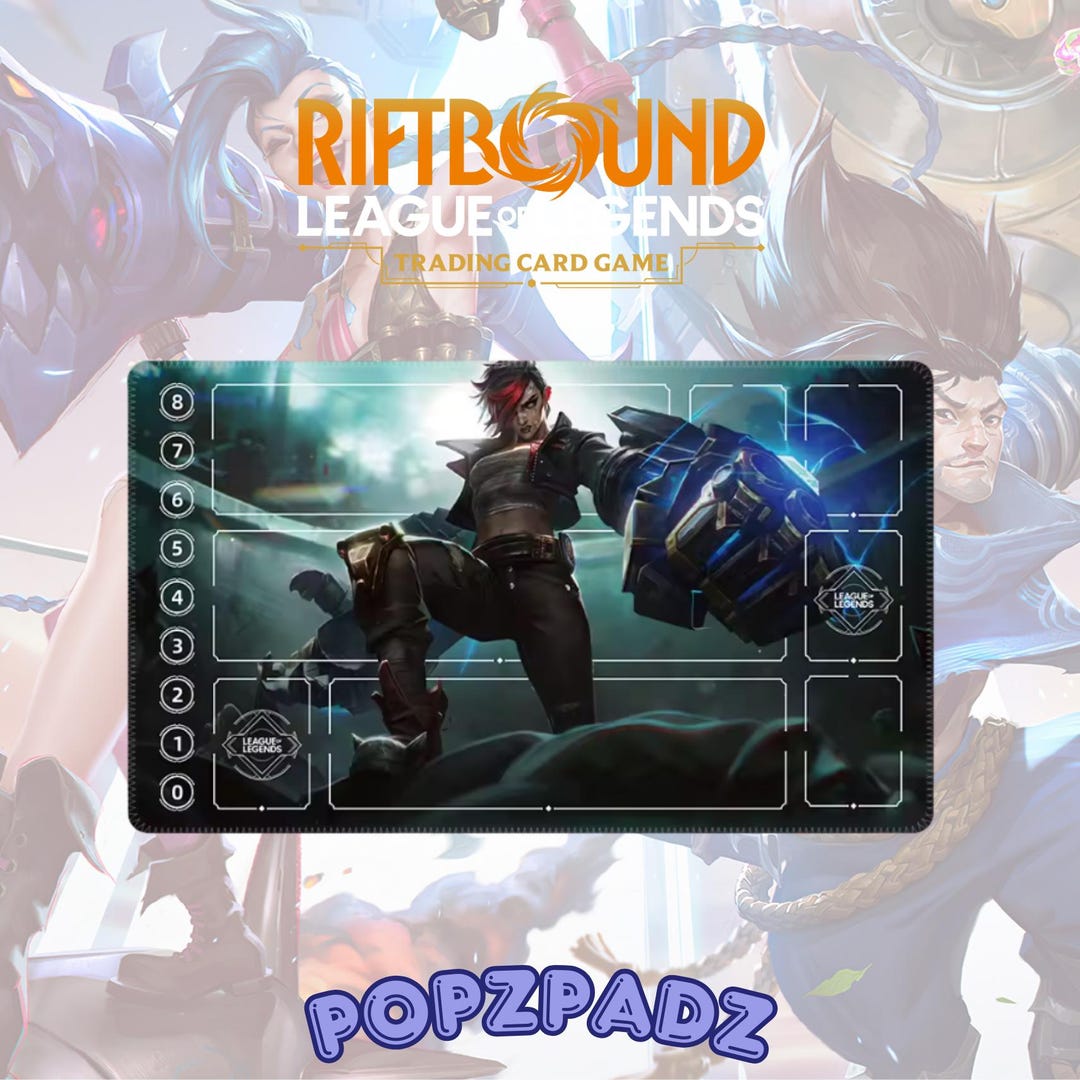 Arcane Vi Playmat TCG Mouse Pad – League of Legends Desk Mat, Lol Card ...