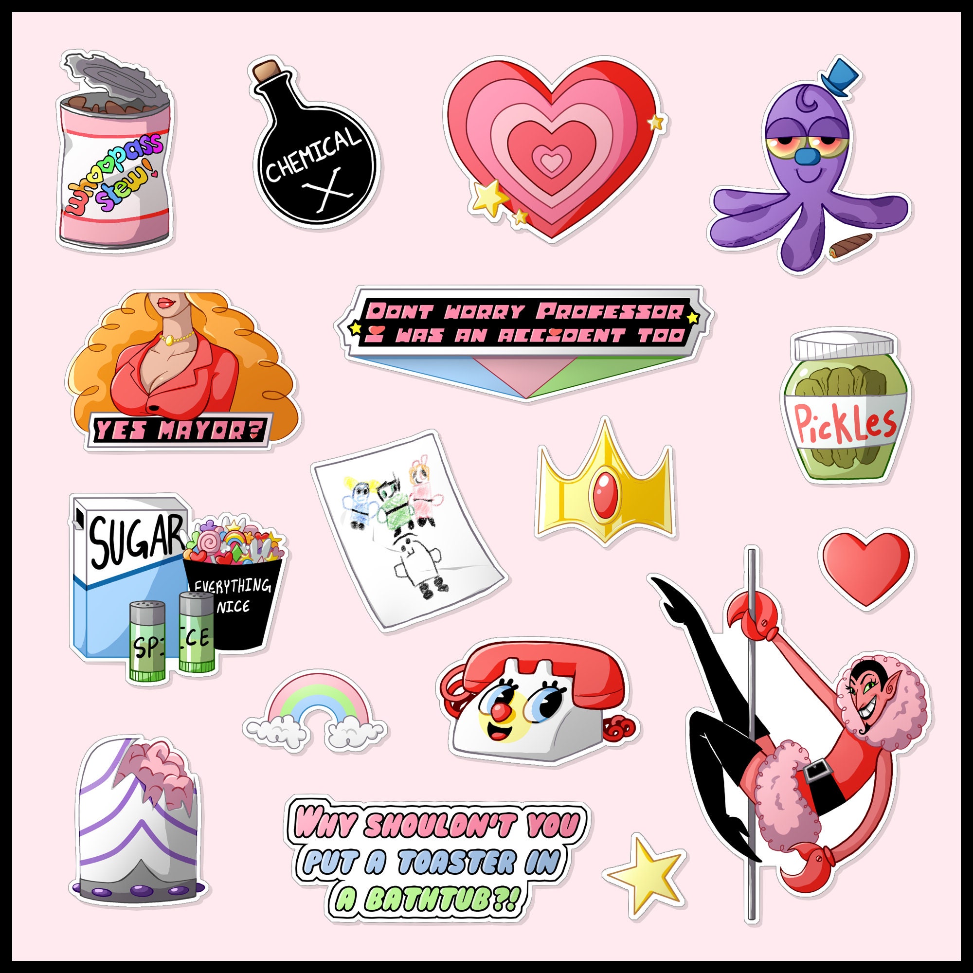Powerpuff Stickers - Etsy