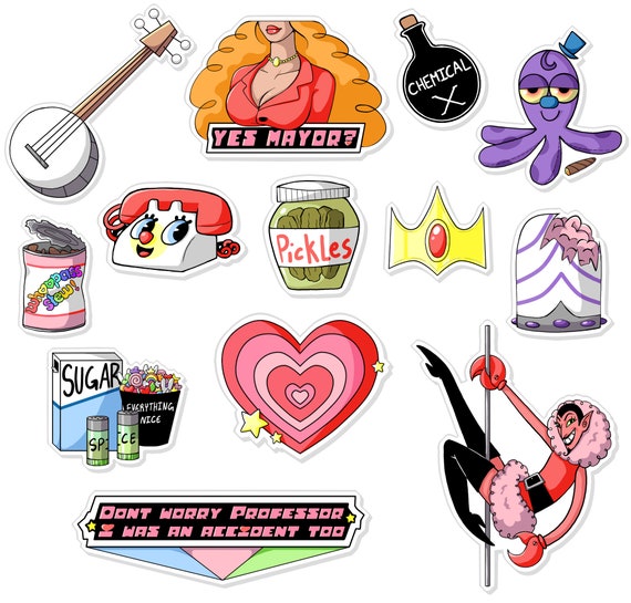 Powerpuff Sticker Set | Etsy