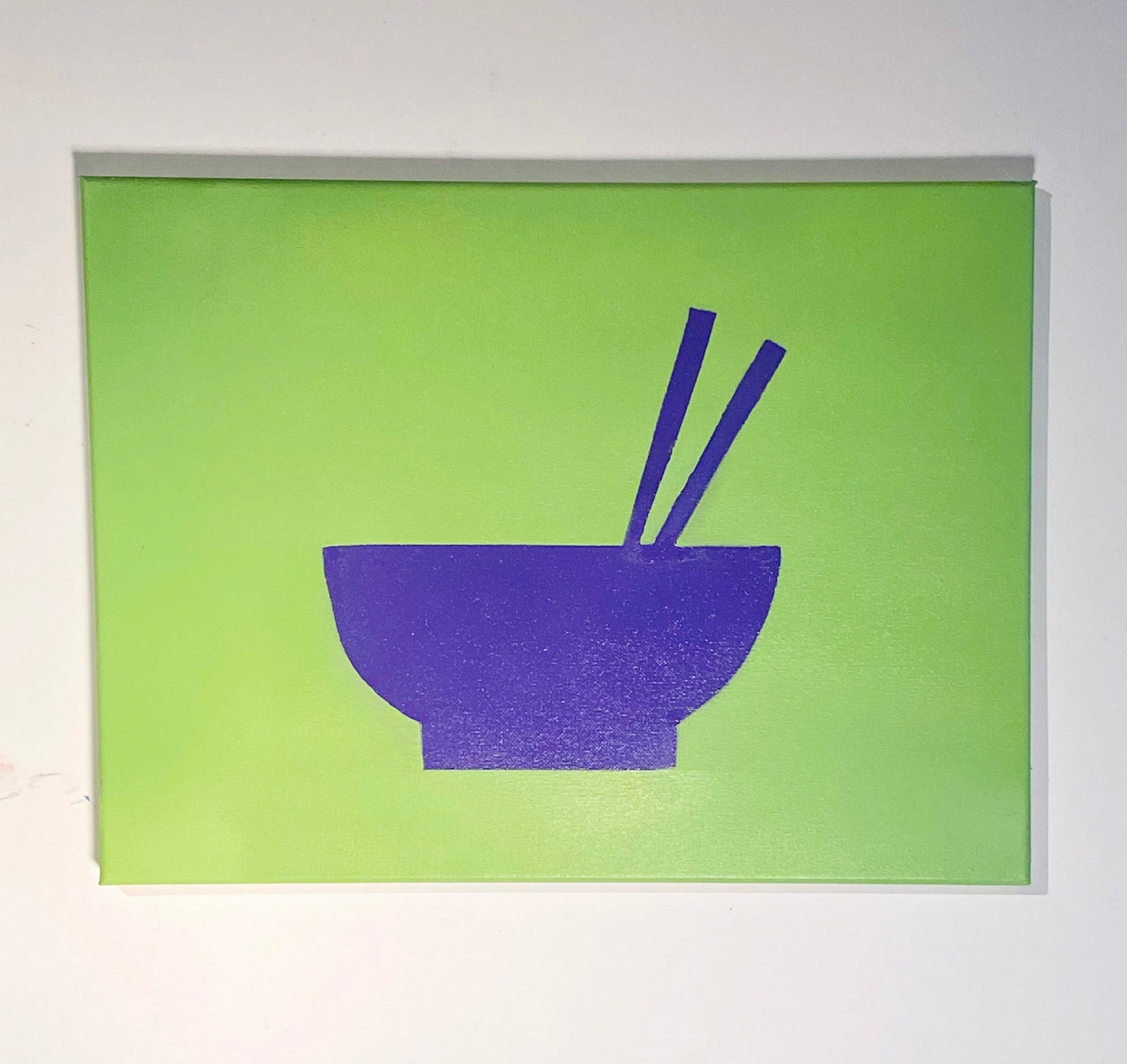 RICE BOWL pop art art painting stencil decor canvas | Etsy