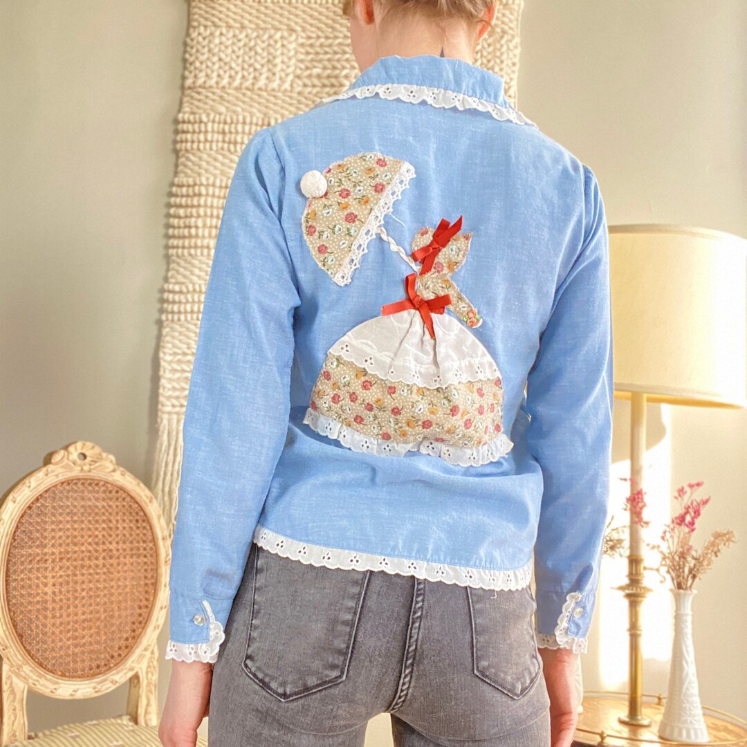Vintage 70s Cottagecore Prairie Girl Patch & Lace Coquette Dollette ...