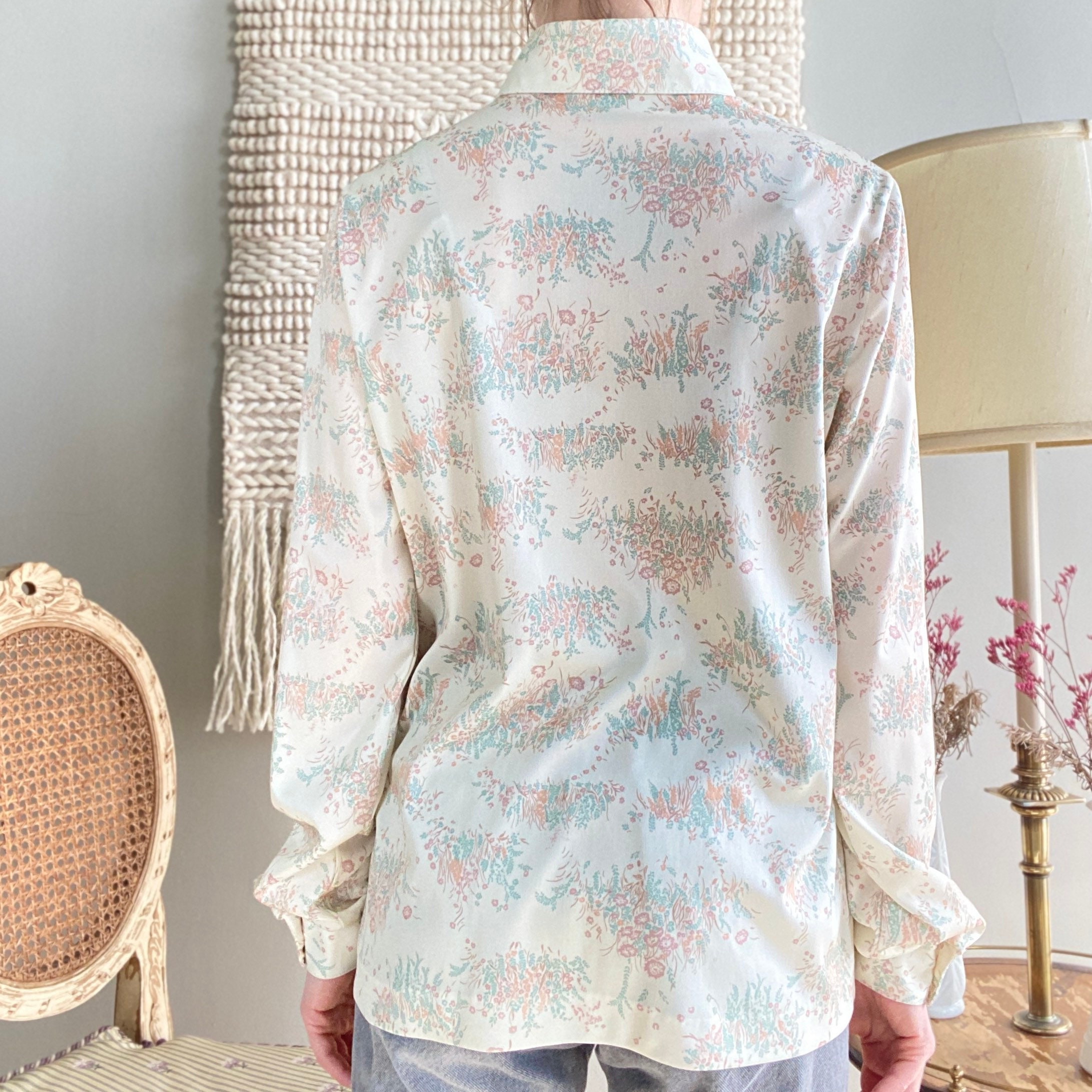 Vintage 70s Devon Retro Groovy Pastel Beige Dagger Collar Ruffle Jabot ...