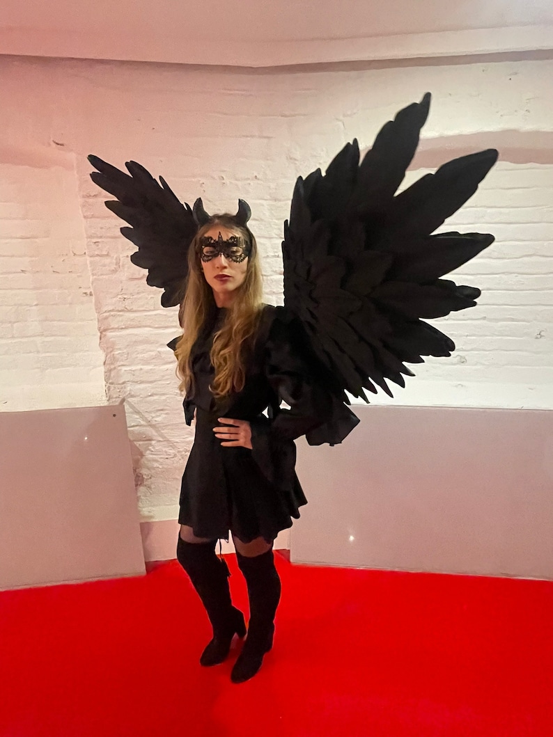 Black Wings Halloween Wings Giant Wings Devil Wings Cosplay - Etsy