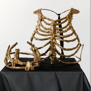 Skeleton + Crown Gold Corset Pride Autfit Chest Bones Corset Custom ...