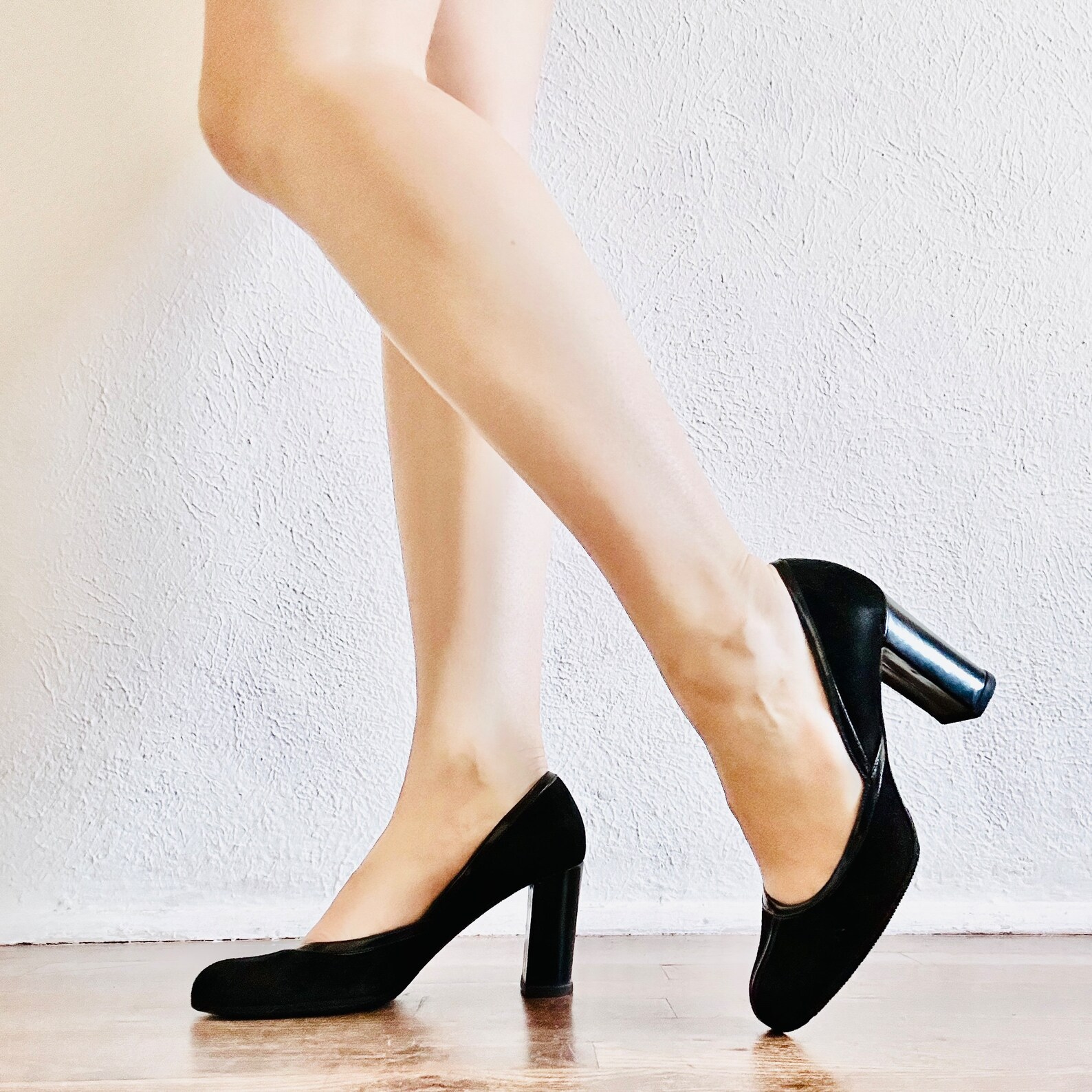 90s Black Suede Pumps, Size 7, JOAN AND DAVID Vintage Genuine Leather ...