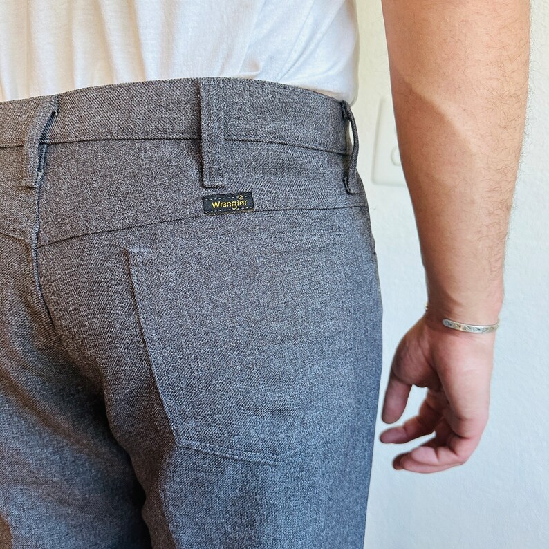 80s WRANGLER Gray Jeans, 37 X 30, 90s Mens Permanent Press Relaxed ...