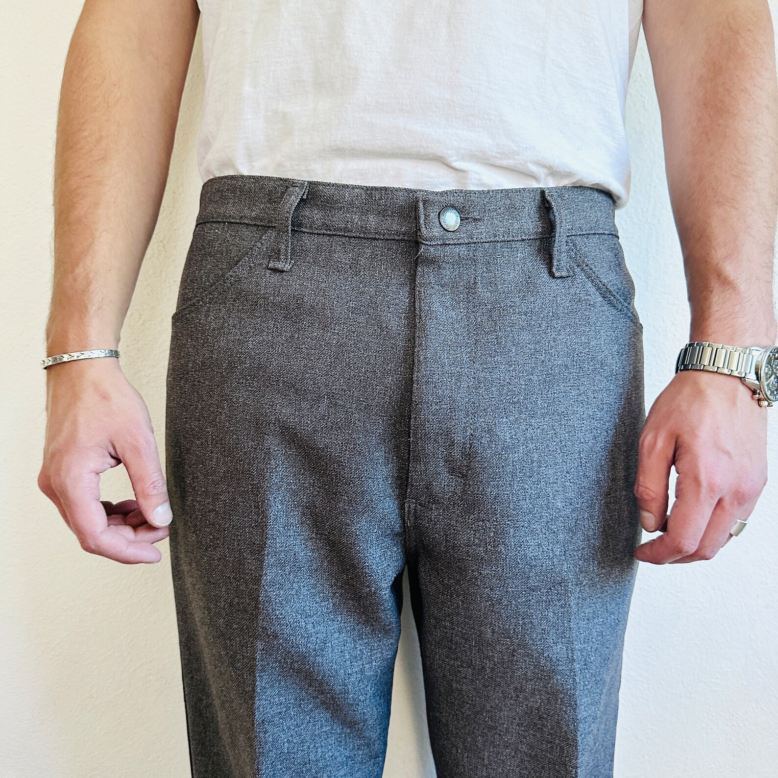 80s WRANGLER Gray Jeans, 37 X 30, 90s Mens Permanent Press Relaxed ...