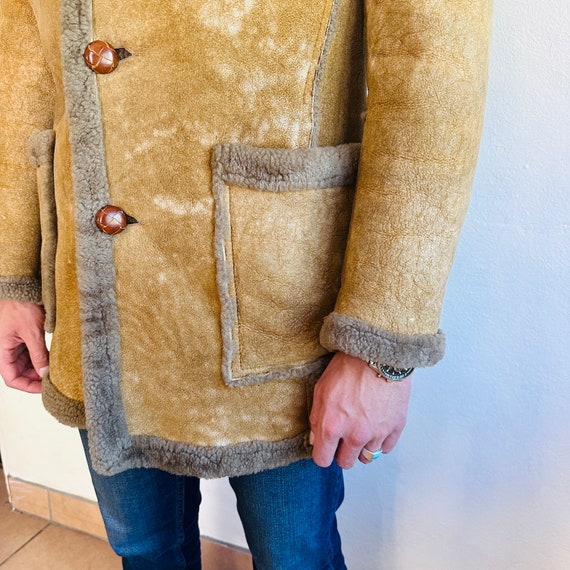Vintage Genuine Shearling Coat, Small, Mens 38 60s 70… - Gem