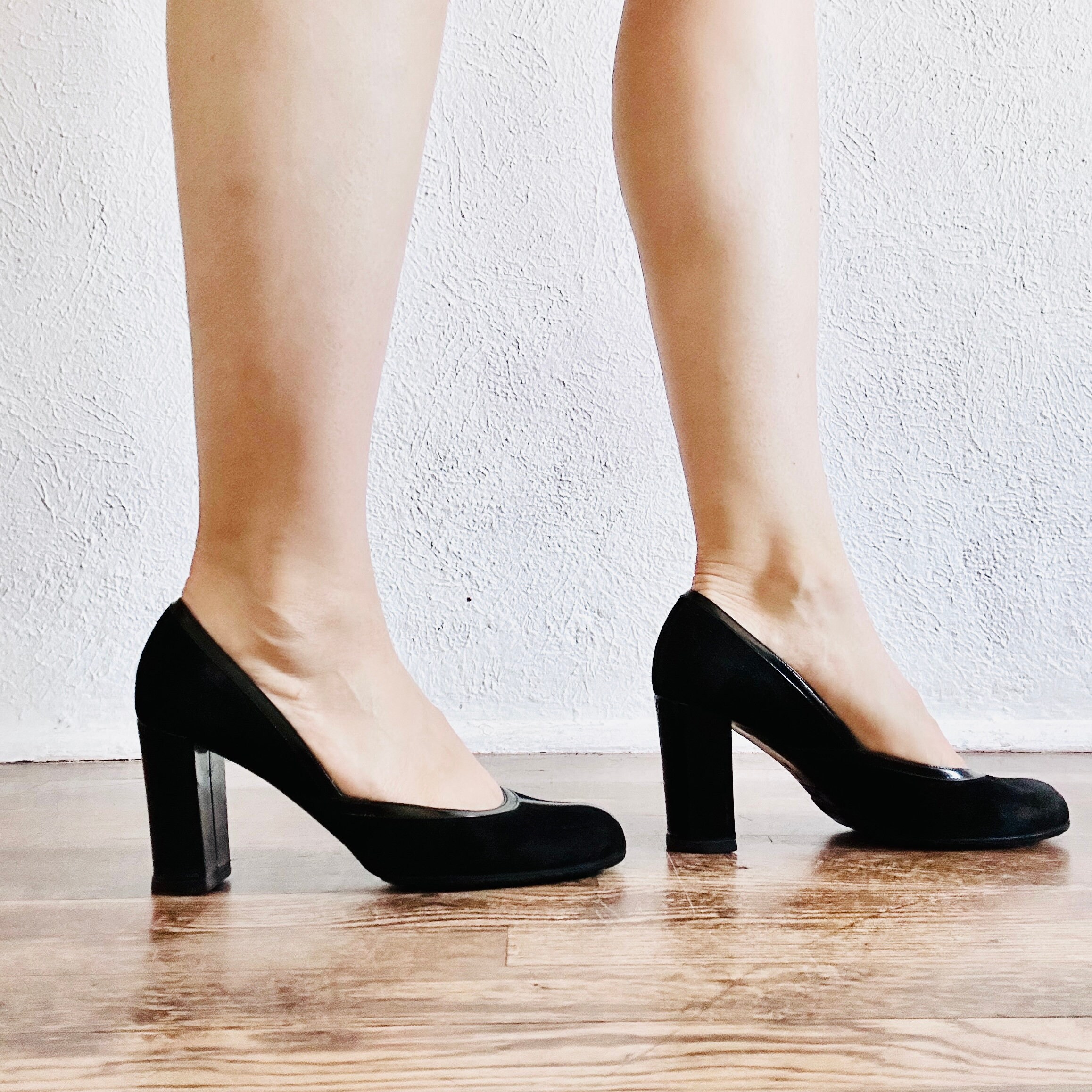 90s Black Suede Pumps, Size 7, JOAN AND DAVID Vintage Genuine Leather ...