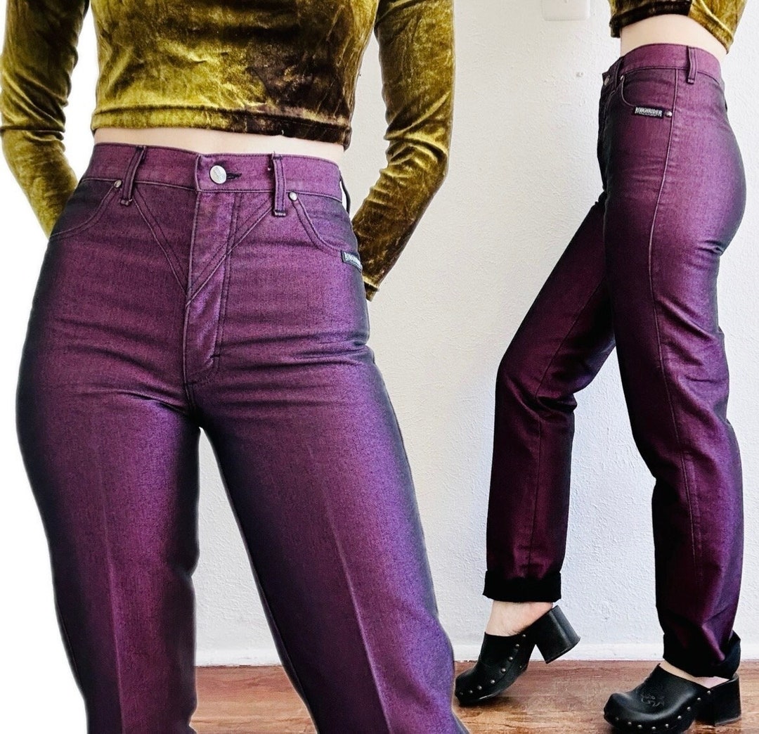 90s ROUGHRIDER Metallic Jeans, 26 Waist, 90s Vintage Rockies Bareback ...