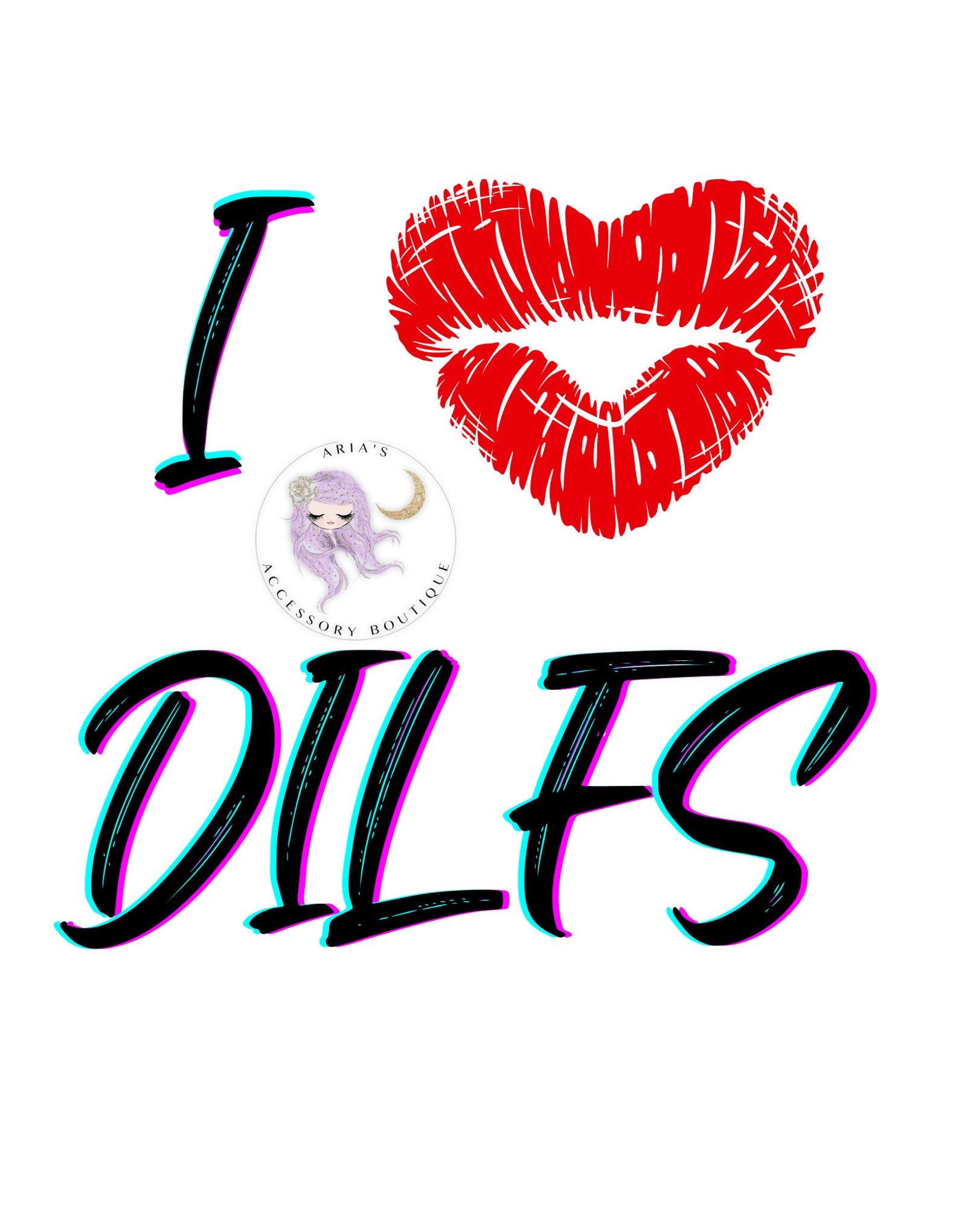 I Love Dilfs Heart Lips Kiss Heart PNG Sublimation - Etsy