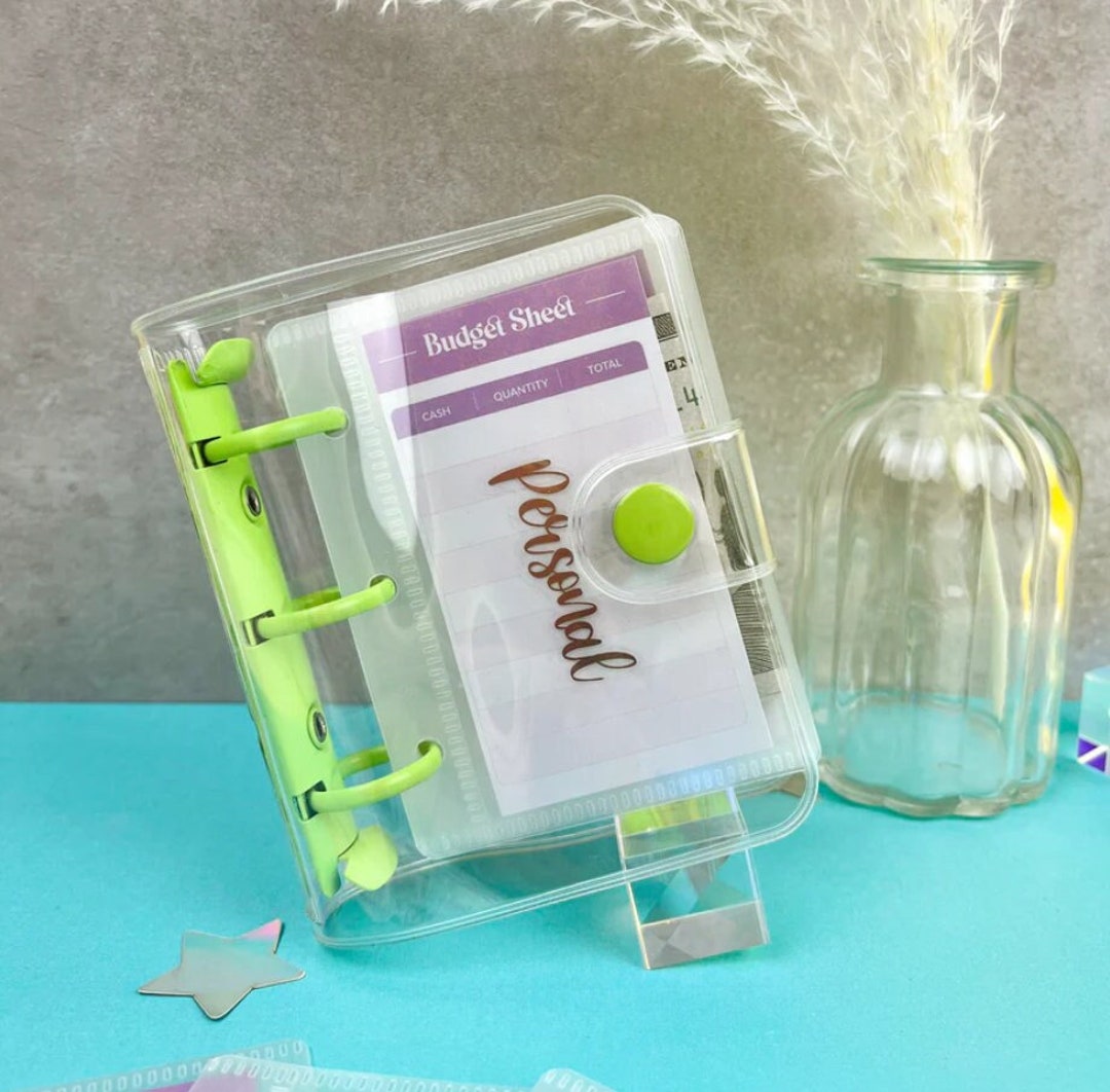 Mini Budget Binder Cute A8 Lime Green Money Binder With Cash Envelopes ...