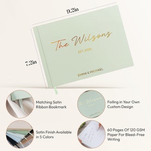 Personalized Wedding Guest Book | Custom Reception Signing Book | 9.2 X ...