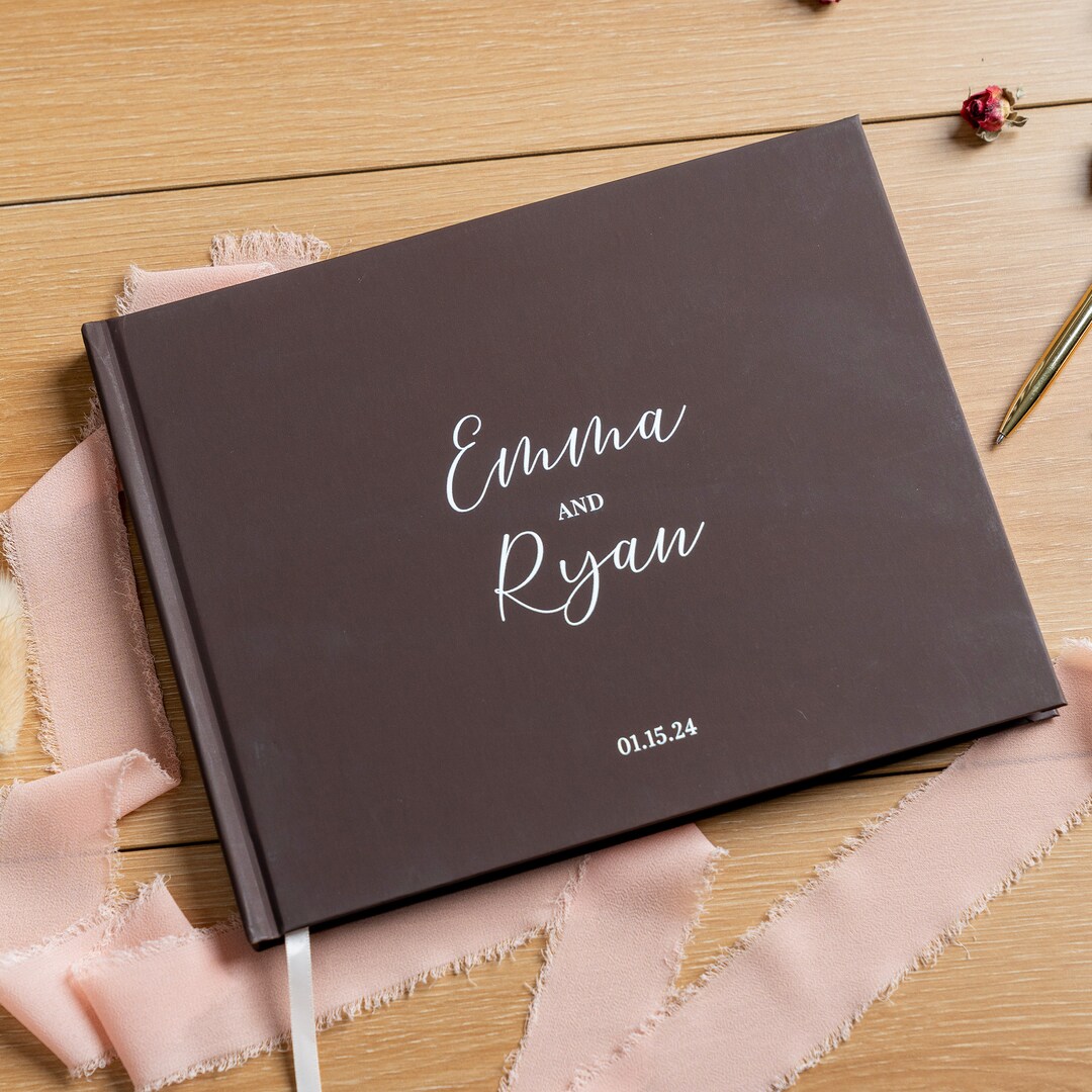 Custom Wedding Guest Book | Engagement Signing Guestbook | Party ...