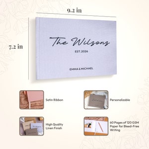 Linen Wedding Guest Book Personalized Reception Guestbook Engagement ...